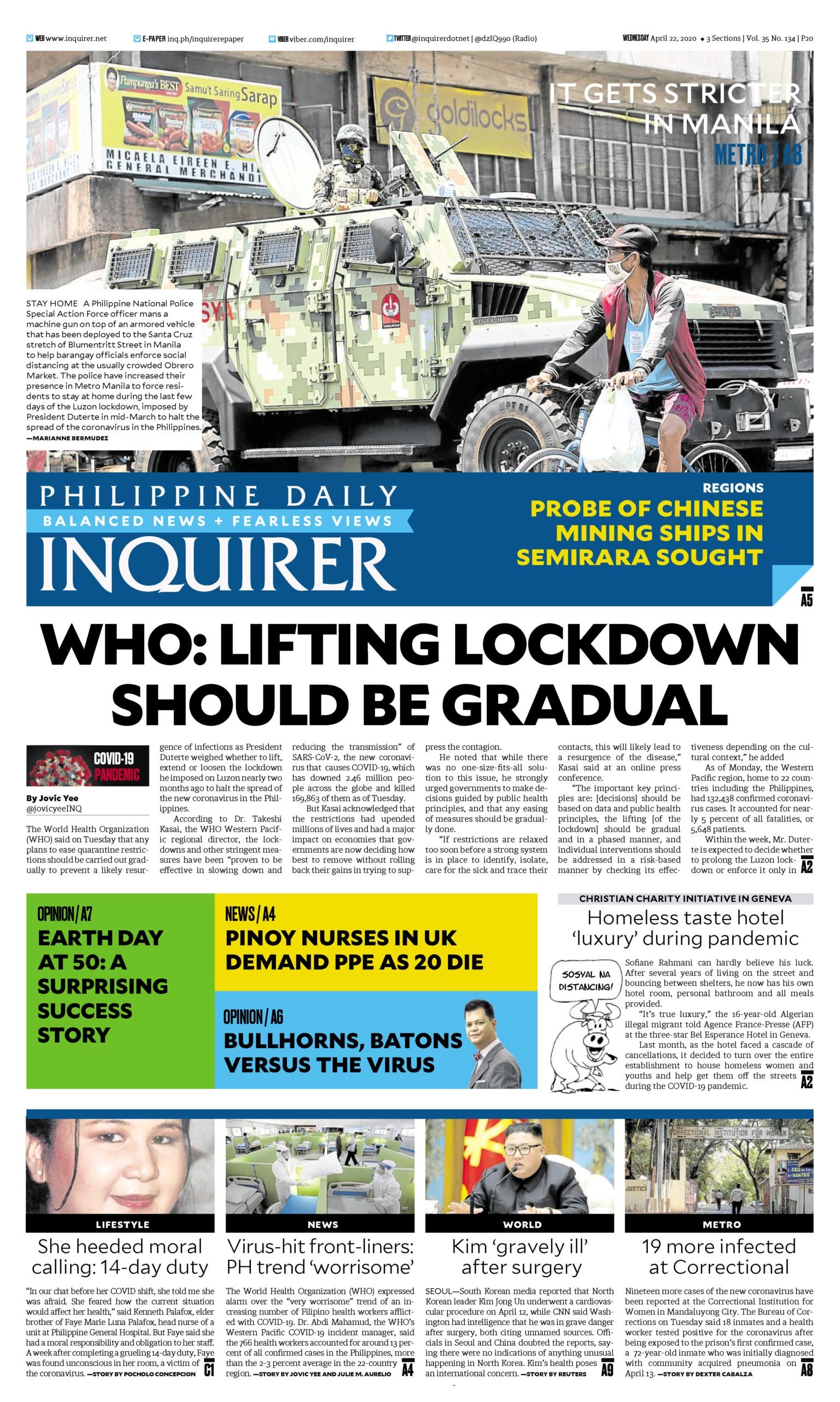 ASEANEWS – Broadsheet & Tabloid Newspapers- Page One -Wed.- April 22 ...